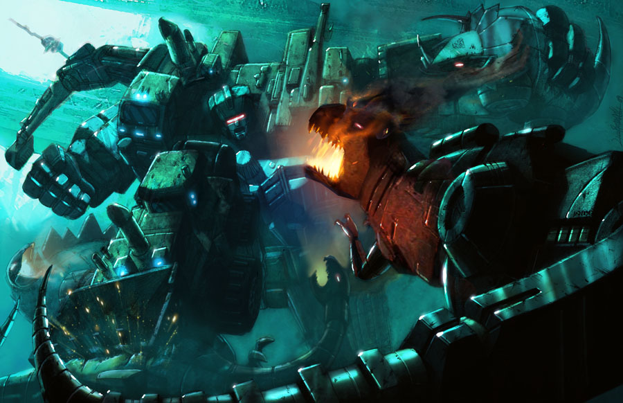 Trypticon Vs Dinobots