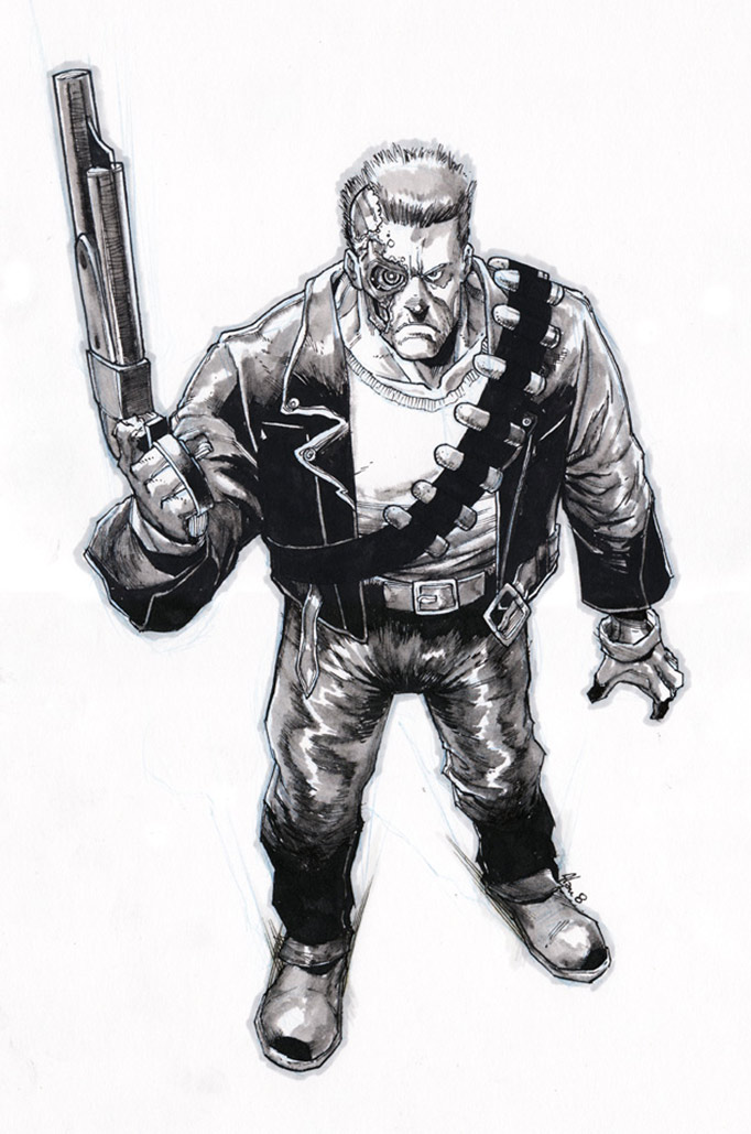Terminator T800 Drawing By Adam Bettley